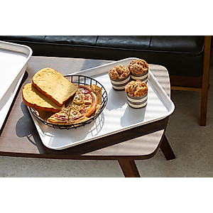 Aebeky Plastic Cafeteria Trays,Fast Food Serving Trays,13"X17",Set of 6(White)