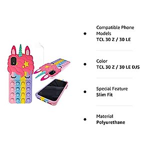 jioeuinly TCL 30 LE Jet Case Compatible for TCL 30 Z Phone Case for TCL 30Z T602DL 30LE Phone Case Cover [with Tempered Glass Screen Protector] DJS