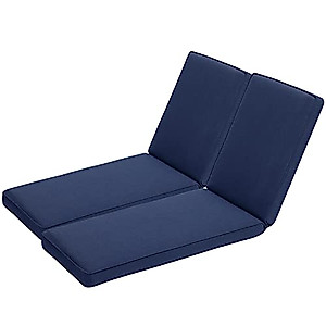 BPS Outdoor Lounger Cushion 72''L x 22''W x 3.5”H Patio Furniture Chair Seat Cushion Olifen Fabric Slipcover Sponge Foam - Set of 2