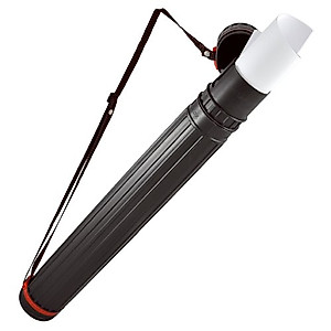 MyGift Heavy Duty Black Plastic 45 Inch Expanding Document Tube, Jumbo Poster Tube with Strap, Set of 2