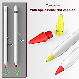 Alikiai 6 Pack Tips for Apple Pencil,Stylus Tips,Pencil Tips for iPad,Replacement Pen Nibs,Replacement Color iPencil Nibs(Red/Yellow/Purple/Pink/Green/White)