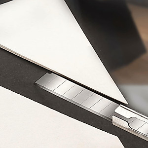 M&G 4 Pack Box Cutter Retractable, Utility Knife 9mm Wide Snap-Off Blades, Extended Razor Knife Box Opener for Cutting Carboard Wrapping, School Home Office Supplies (Random White& Black)