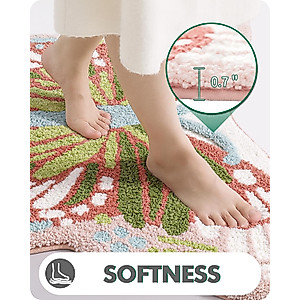 LUMI Area Rug, Shag Ultra-Soft Absorbent Rugs, Washable Non-Slip Backing Cute Carpet, Plush High Pile Floor Mats for Living Room, Kids Room, Bedroom and Nursery Room Decor, 28"x39", Pink Butterfly