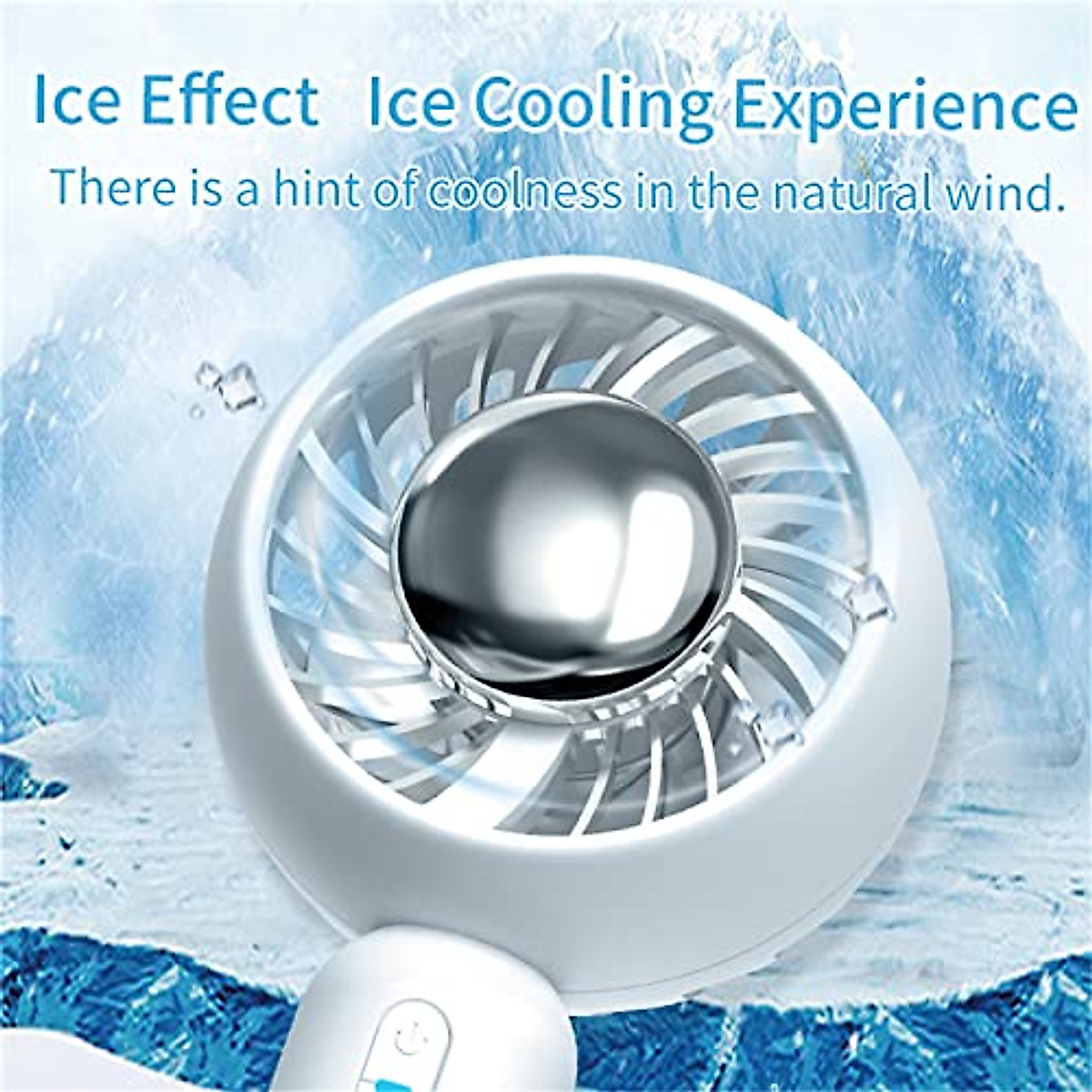 Lawrni Handheld Cool Fan, [Ice Hockey Cooling] Mini Portable Hand Fan,Summer USB Rechargeable Personal Fan, Small Fan with 3 Speeds and for Travel/Commute/Makeup/Office
