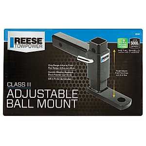 Reese Towpower 21141 Adjustable Ball Mount , Black