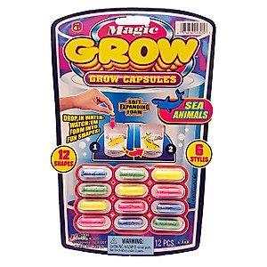 JA-RU Universal Specialties, Magic Grow Capsules 6 Pack, 72 Capsules Sea Creatures, Dinosaur, Animal Farm Toys. Water Growing Toys for Kids. Animal Party Favors Fidget Toy.305-6A