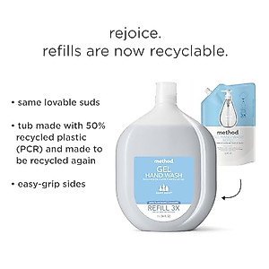 Method Gel Hand Soap Refill, Sweet Water, 34 oz, 1 pack, Packaging May Vary