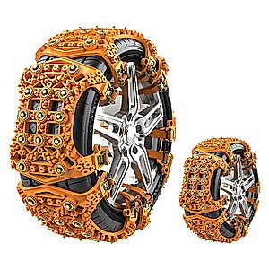 XhuangTech Car Snow Chains 6 pack Emergency Anti-Skid Wear-Resistant Non-Deformation Thickening Rubber Universal Tire Snow Chains for Width 165mm-225mm