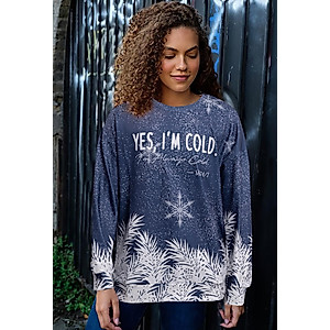 DUTUT Yes I'm Cold Me 24:7 Sweatshirt Women Im Always Cold Graphic Long Sleeve 2024 Winter Lightweight Christmas Pullover Top