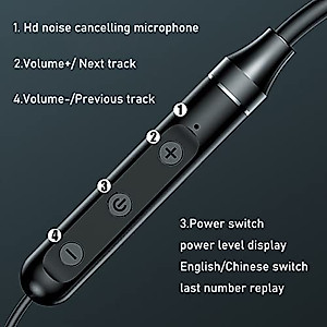 Bluetooth Headset Neckband Earbuds with Magnetic Wireless Neckband Sports Headset for Workout with Carry Case Ear Hook (Red)