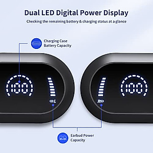 Wireless Earbuds Bluetooth Headphones 50H Playtime Bluetooth 5.3 Digital LED Display Over-Ear Earphones with Earhook Sports Headphones IPX7 Waterproof Headsets with Mic Deep Bass for Running Workout