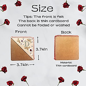 Personalized Hand Embroidered Corner Bookmark, Unique Corner Page Bookmarks for Women Personalized Book Lovers Gifts, 26 Letters Cute Flower Embroidered Funny Felt Book Markers for Reading, Spring D