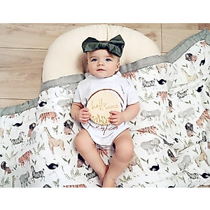 Little Jump Muslin Baby Quilt, Jungle Print Breathable Muslin Quilt Toddler Blanket - Oversized 47" x 47" - 2 Layers Muslin Crib Blanket for Baby Boy and Girls (Jungle)