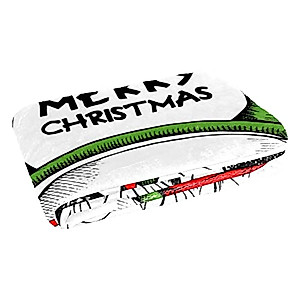 Yorkie Puppy with Santa Antler and Red Glasses Prints Soft Warm Cozy Blanket Throw for Bed Couch Sofa Picnic Camping Beach, 150×100cm