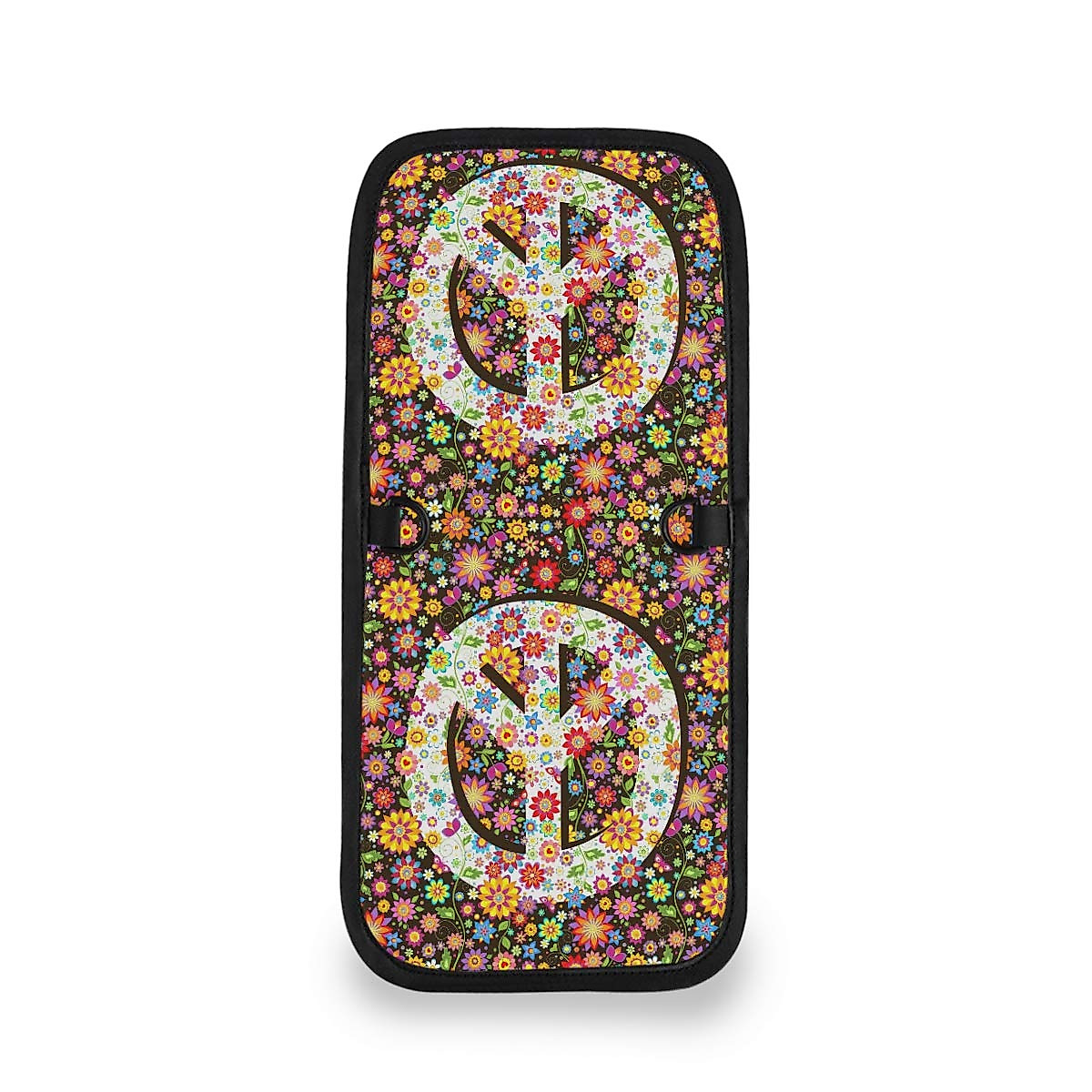ALAZA Hippie Flowers And Peace Symbol Floral Small Crossbody Wallet Purse Cell Phone Bag Rfid Passport Holder with Credit Card Slots