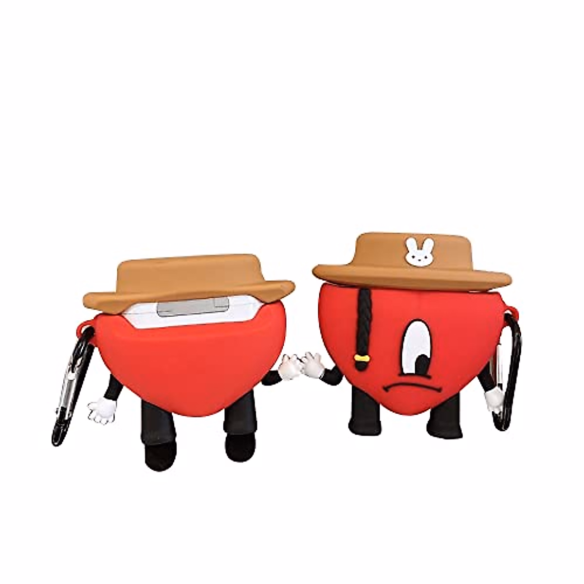 Aikeduo 3D Cartoon Characters Hat Love Heart Shaped Rabbit for Airpods 3 Cover Skin Protective Keychain Soft Silicone Street Fashion for Airpods3 Case