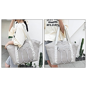 NOTAG Nylon Tote Handbags Large Capacity Shoulder Bags Women Daily Working Purses (Black)