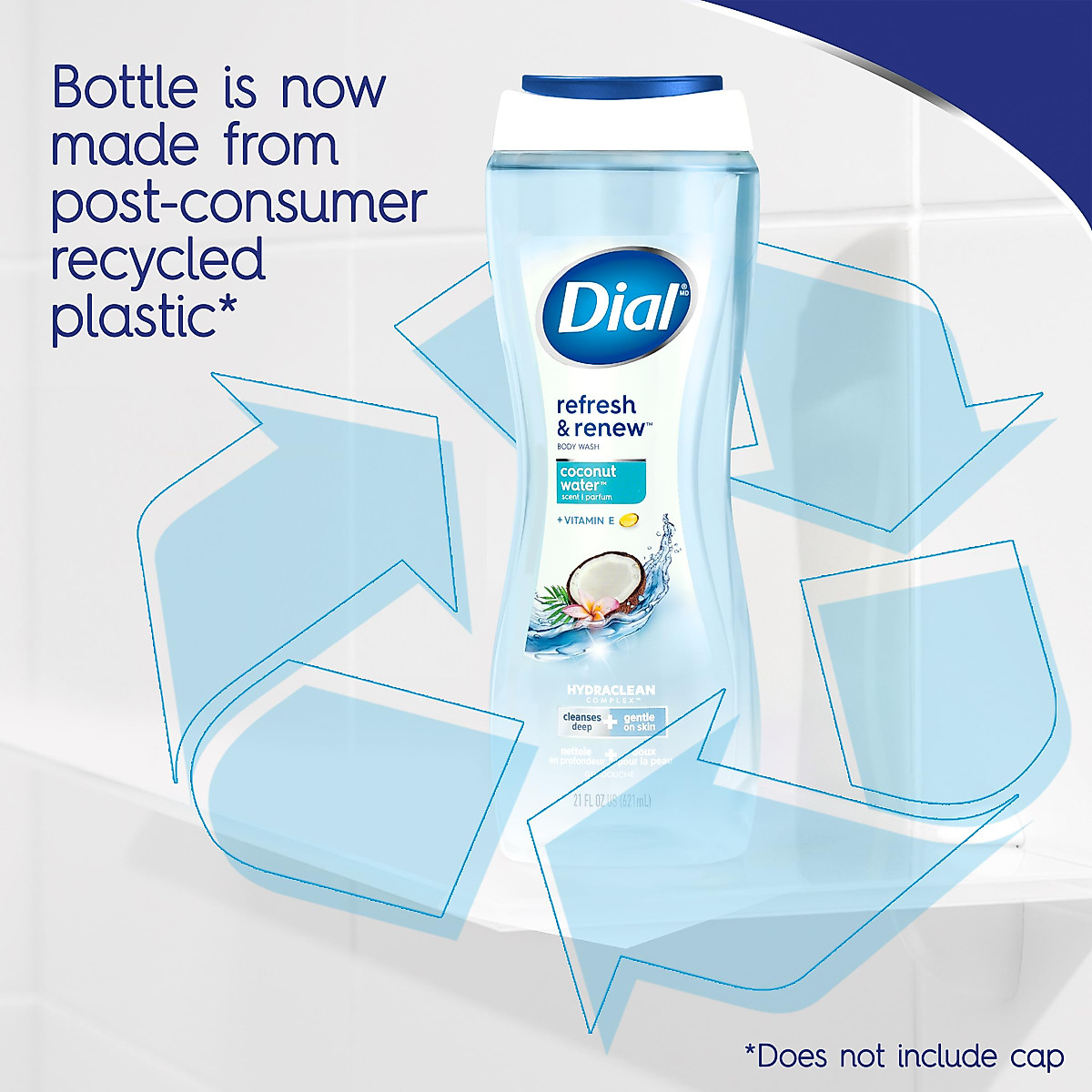 Dial Body Wash, Coconut Water, 21 Ounce , 4 Count (Pack of 1)