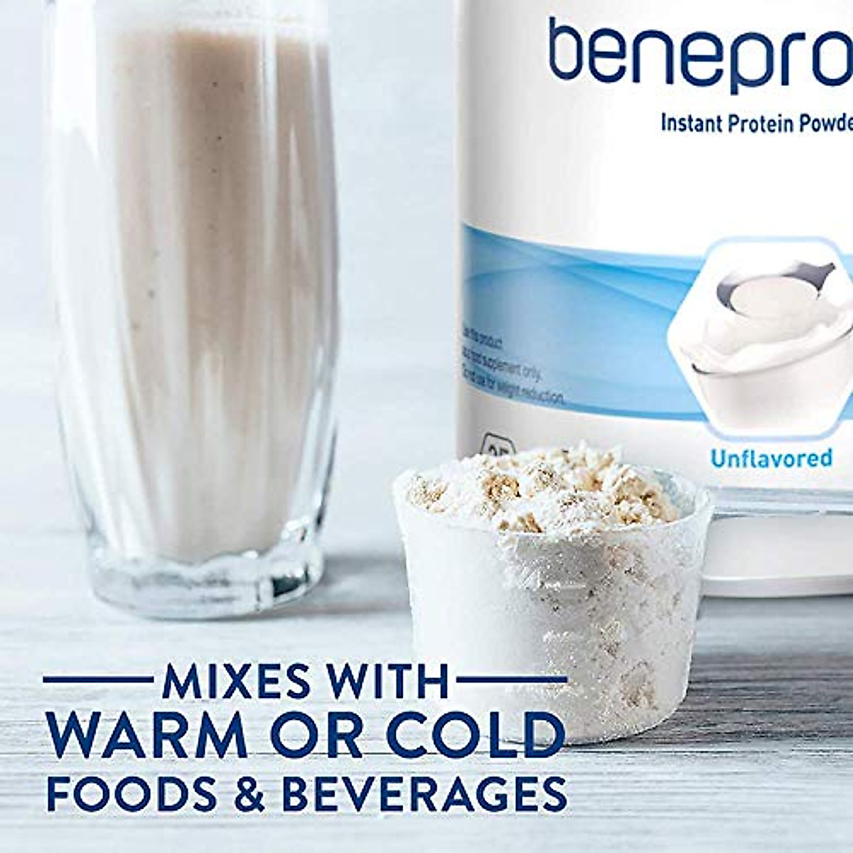 Beneprotein Unflavored Instand Protein Powder, 8 Ounce Canister