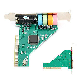 Tonysa PCI Sound Card 4.1 Channel Computer Desktop Built-in Sound Card Internal Audio Card Stereo Surround CMI8738 Support Duplex Playback and Recording