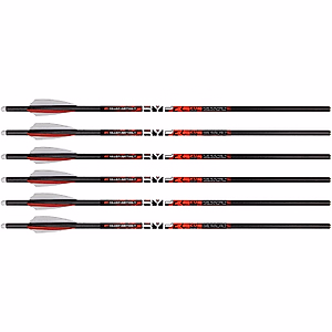 Killer Instinct MSCKI-1064-6 HYPR High Velocity Big Game Dense 20 Inch Heavy Carbon Crossbow Bolts with 3 Inch Vanes, 6 Bolts Per Pack, 2 Pack