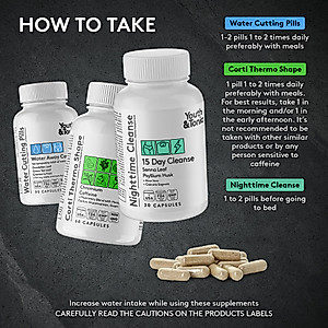 Youth & Tonic Sculpt Shred Cleanse Detox 3X Weight Loss Pills: Appetite Suppressant, Fat Burner, Energy Booster & Nighttime Cleanse for Diet – 120 Pills