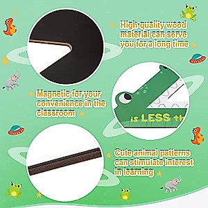 7 Pcs Math Sign Magnetic Teacher Tools Greater Than and Less Than, Plus, Minus, Equal To, Multiplication, Division Teacher Magnets Animal Math Magnets for Classroom Help Kids Learn and Understand Math