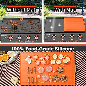 STILLDIO Griddle Cover for Blackstone 36 Inch Silicone Mat Grill Top Cover with Black Stone Grill Grease Cup Liners Premium Food Grade Mat Outdoor Protective Heavy Duty Accessories for Blackstone