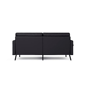 Z-hom 70" Top-Grain Leather Sofa, 2-Seat Upholstered Loveseat Sofa Modern Couch, Luxury Classic for Living Room Bedroom Apartment Office