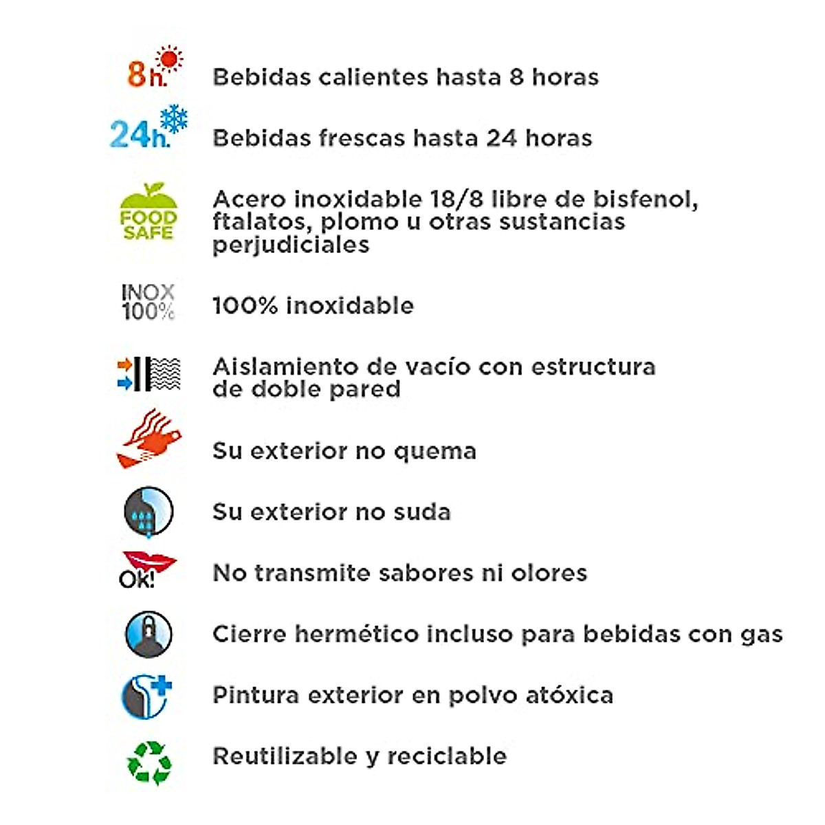 Laken Thermo Classic Vacuum Insulated Stainless Steel Wide Mouth Water Bottle with Screw Cap, 25 Oz, Blue