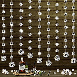 8 Packs Mini Disco Ball Ornaments Reflective Mirror Decor Silver Hanging Decorations for Tree Wedding Dance Music Festival Birthday Party Home Supplies (1 Inch, 2 Inch)