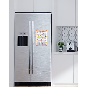 Classic Cocktails Recipes Magnetic Chart A4 format - Kitchen Pub Wall And Fridge Decor Stylish Colourful Informative Magnet Milliliters and Ounces Measurement Units