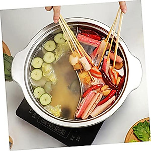 Operitacx 1pc Stainless Steel Skewer Pot Korean Pots for Cooking Stainless Steel Stock Pot Stainless Steel Sauce Pan with Lid Stainless Steel Sauce Pot Induction Cooker Pot Noodles Cooker