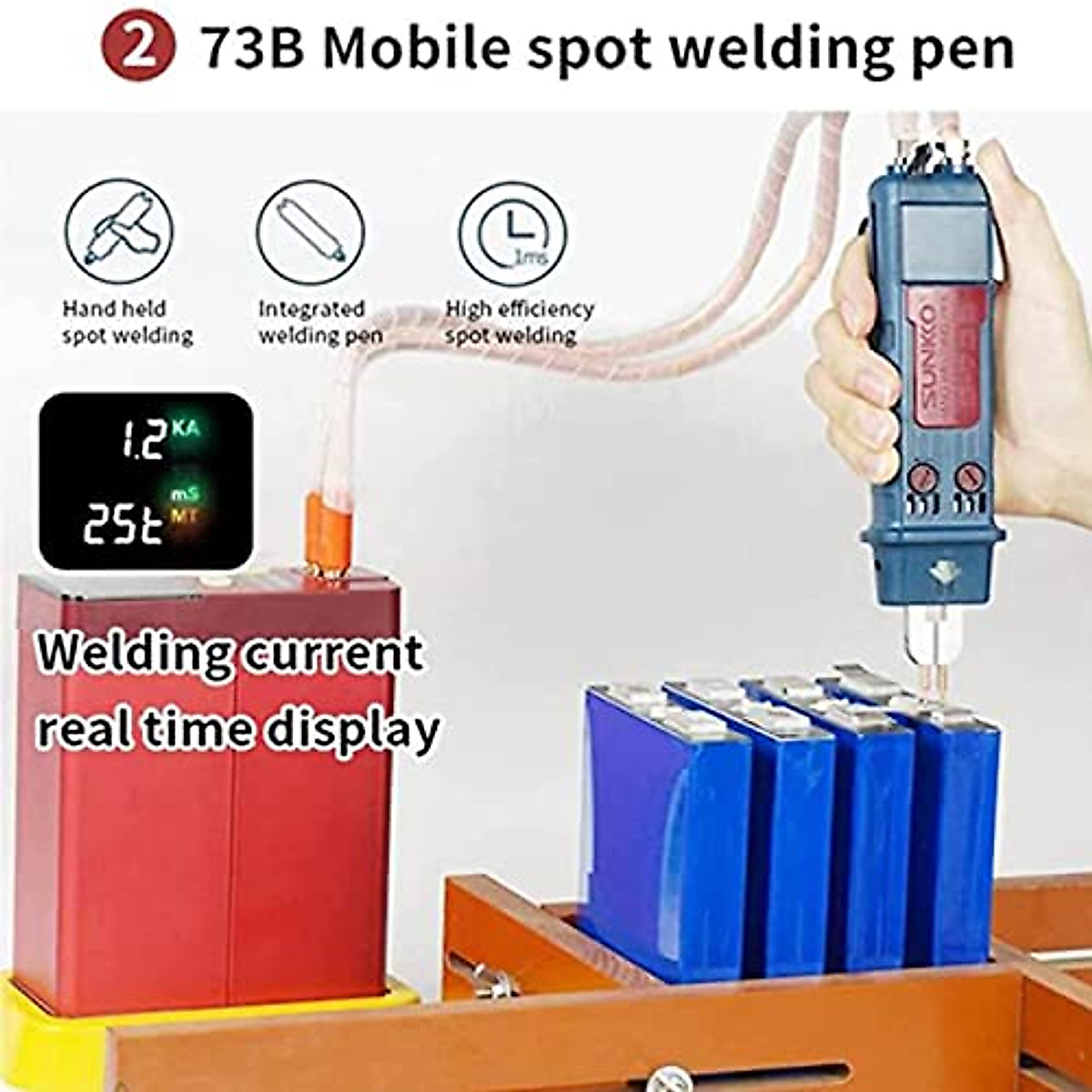 CHUNTIANMEI Portable Mini Battery Spot Welder, Battery Spot Welder Kit,100~240V Battery Spot Welder, Portable Pulse Welding Machine, for Battery Pack 18650 14500 Lithium Batteries