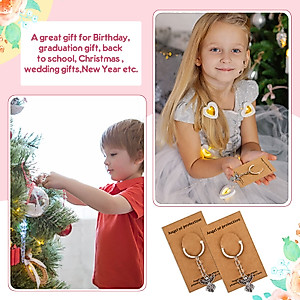 Yinkin 32 Pcs Guardian Angel Charm Keychain Silver Angel Pendant Keychain Guardian Angel Key Ring Favor with 32 Cards for Women Men Kids Party Supplies