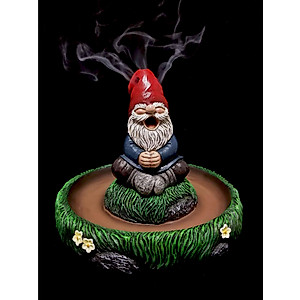 World of Wonders Ol' Smokey Gnaughty Gnomes Series Garden Gnome Incense Holder | Meditation Gifts for Your Home Office | Home Fragrance Products and Aroma Therapy - 7.5"