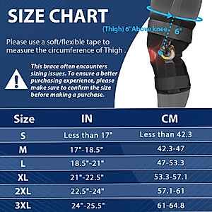 Nvorliy Hinged ROM Knee Brace with Side Stabilizers & Locking Dials, Post Op Knee Immobilizer for Arthritis, ACL, MCL, PCL, Meniscus Tear, Injurie/Knee Pain, Medical Orthopedic Support (Regular)