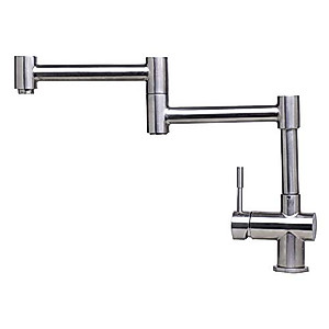 ALFI brand AB2038 Solid Retractable Single Hole Kitchen Faucet, Polished Stainless Steel