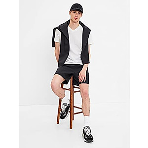 GAP Mens Everyday Short Sleeve V-Neck T-Shirt T Shirt, Black White Multi, X-Small US