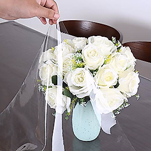 Walrus Clear Vinyl Tablecloth Protector Waterproof/Oil-Proof Plastic Rectangle Transparent Sheet Table Cover 54X84 Inch