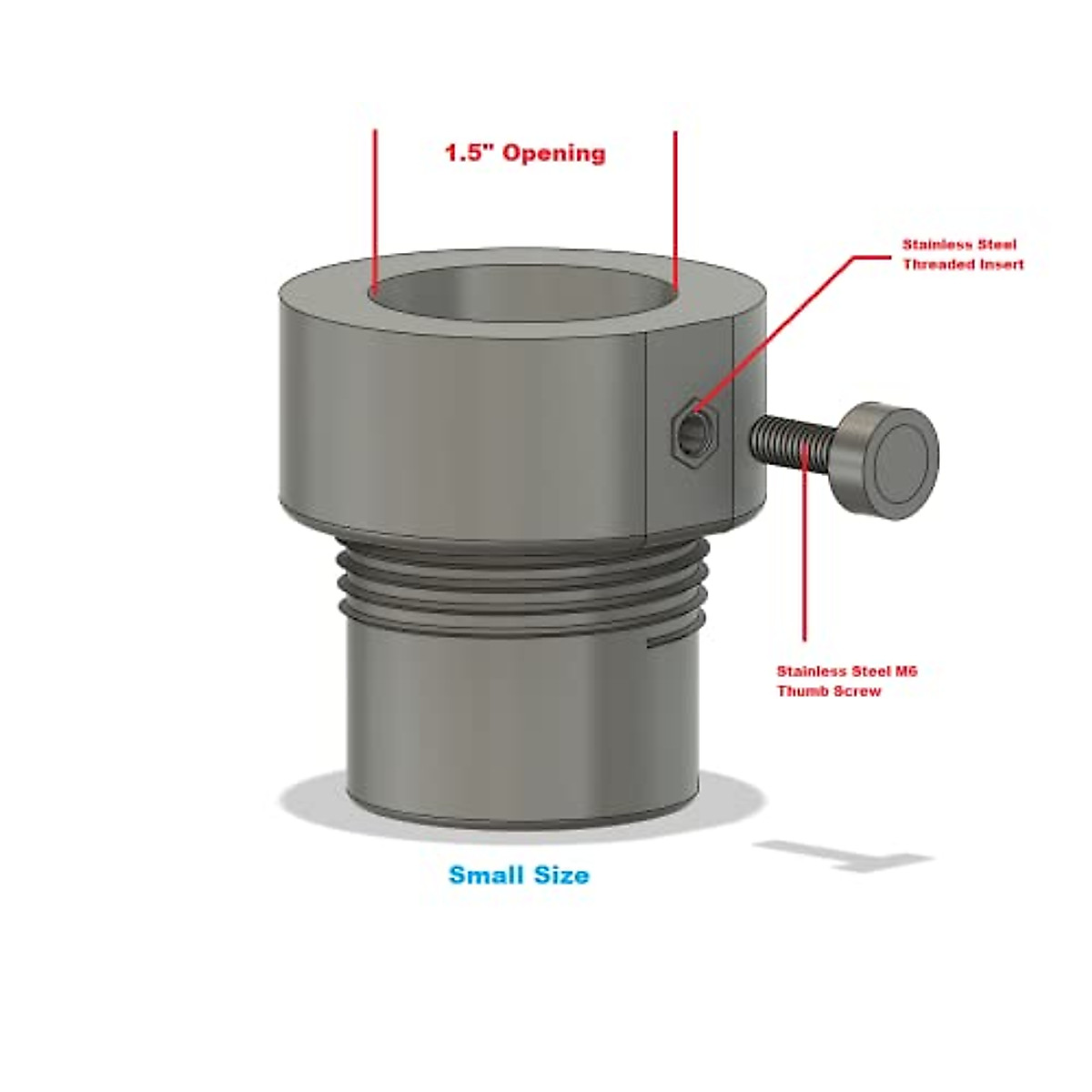 Generic Umbrella Pole Stabilizer Reducer Adapter for Baja Deck Pool Sleeves, Black, 3" Tall