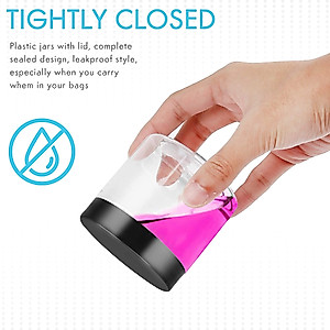 LotFancy Plastic Jars with Lids, 15 Pack 8 Oz Plastic Containers, Refillable Empty Slime Containers, Storage Jars for Dry Food, Cosmetics, Crafts, Cream, Kitchen Small Empty Jars