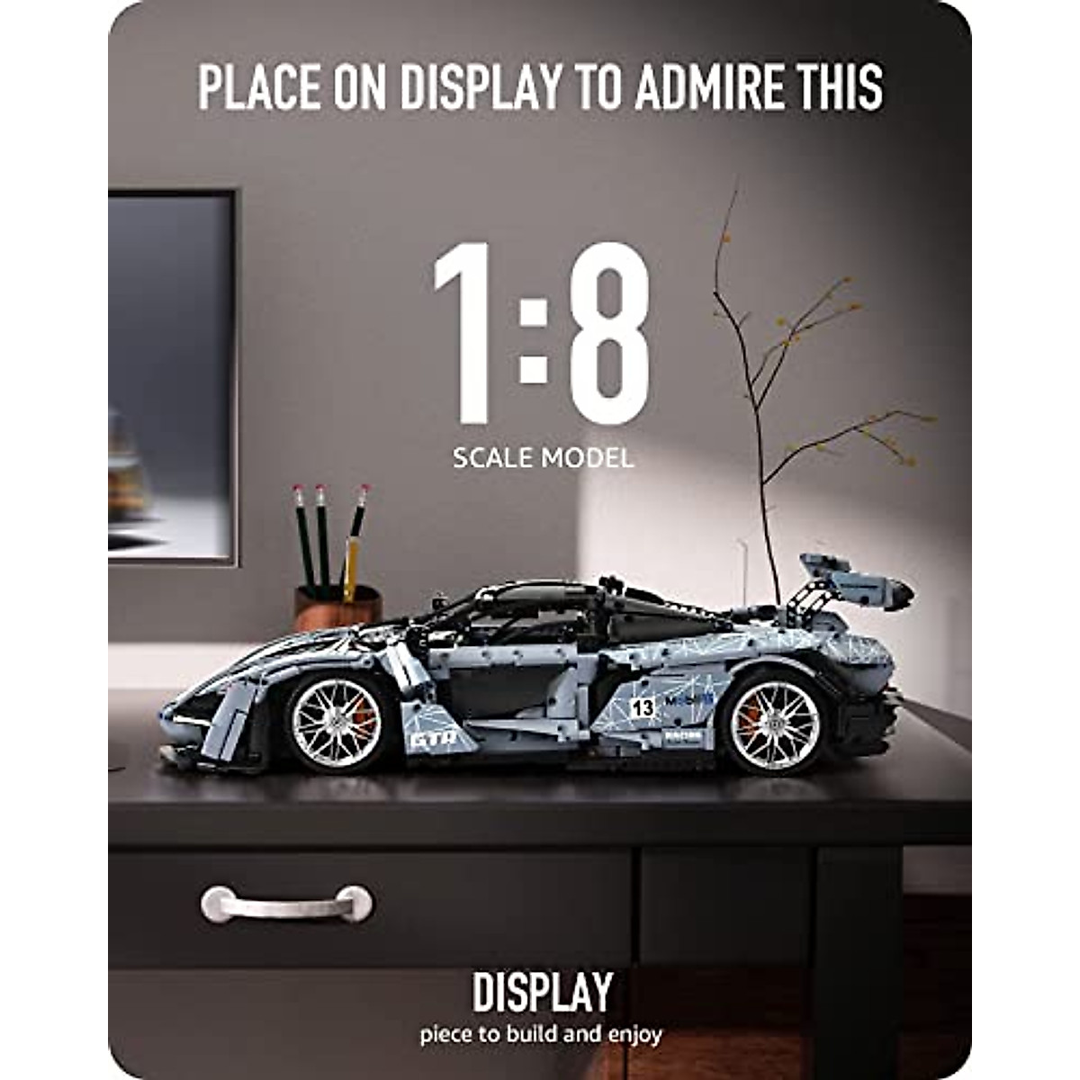 Nifeliz Sanna GTR Building Set, 1:8 Scale Sports Car Toy Model Building Kit, MOC Racing Building Blocks for Teens and Adults(3,780 Pieces)