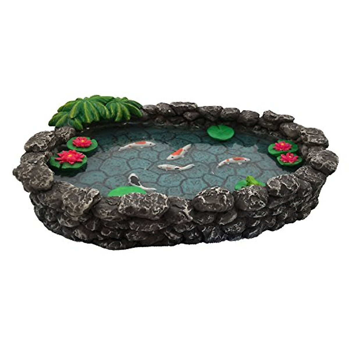 GlitZGlam KOI Miniature Pond - Koi Pond for a Fairy Garden. A Miniature Pond for a Miniature Fairy Garden and Enchanted Garden Accessories