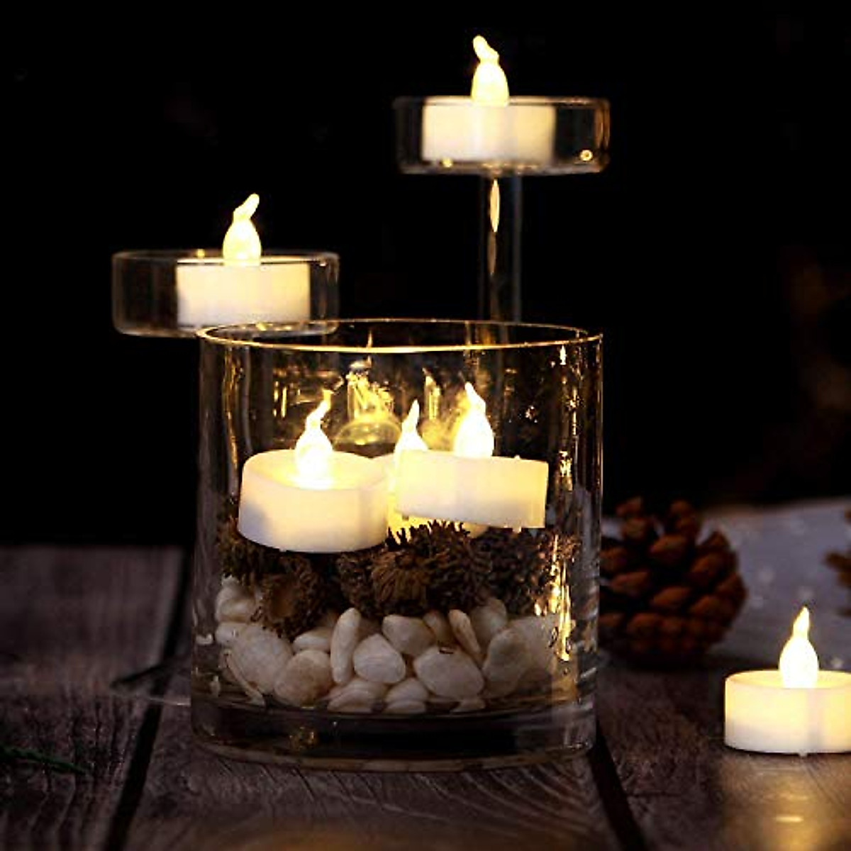 Homemory Value Set - 50 Luminary Bags & 100 LED Tea Lights, Long Lasting Battery Included, Ideal for Various Decor