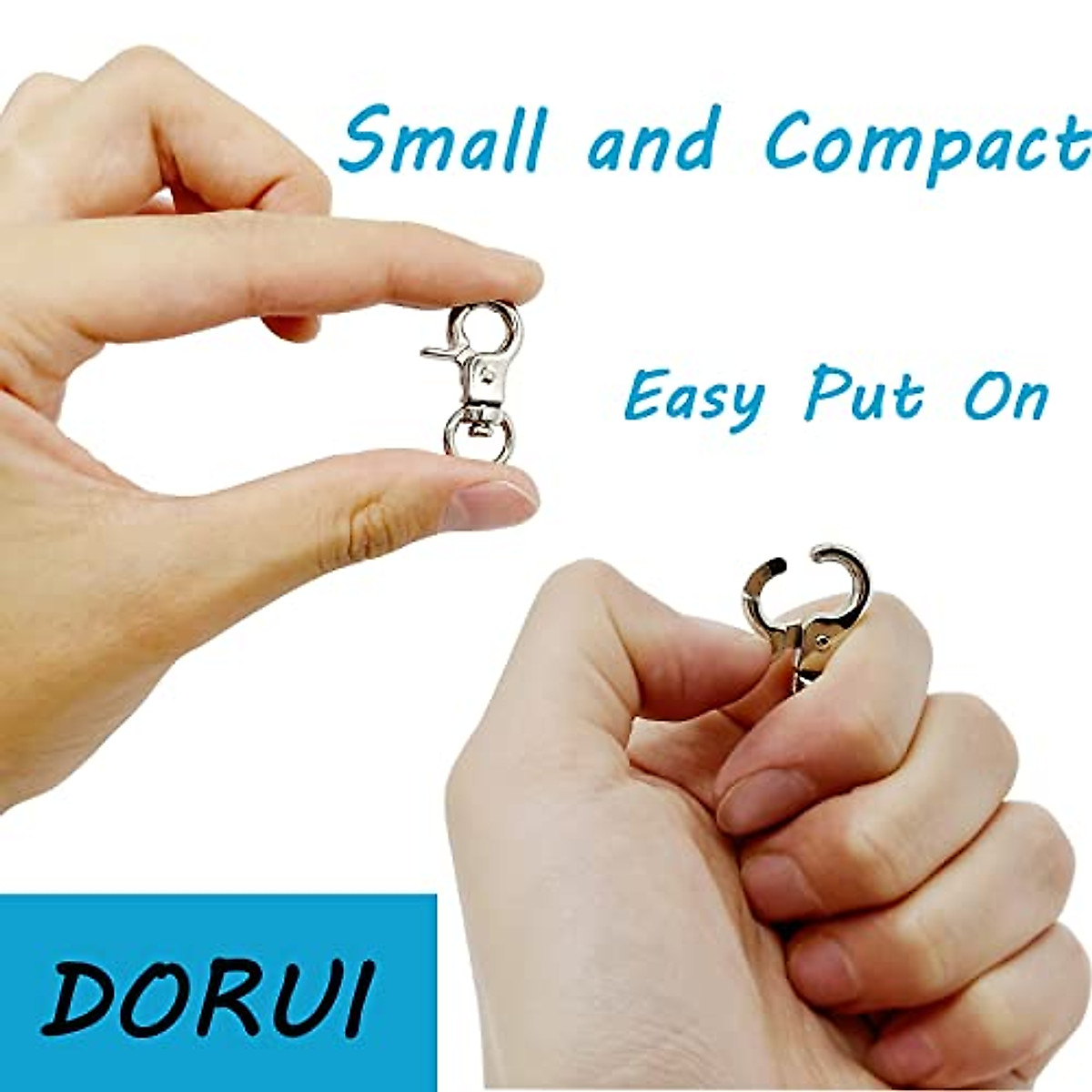 DORUI Dog Tag Clips 2 Pack Easy Change for Pet ID Tag Quick Clips Small Medium Large Dogs and Cats Collars|Silver|