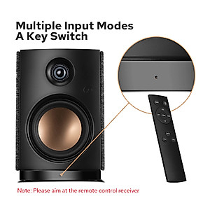 HiVi-Swans OS-10 HiFi Stereo Speakers, Bluetooth 5.0 Active Computer Bookshelf Speakers - 4'' Dynamic Woofer, Powered Desk Speakers 62w RMS with Touch Control for PC/Phone/TV/Monitor (Pair)