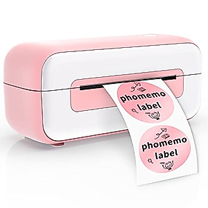 Phomemo Pink Label Printer, Thermal Label Printer for Shipping Packages, Shipping Label Printer with 4X6'' Direct Thermal Shipping Labels，500 Fan-Fold Labels