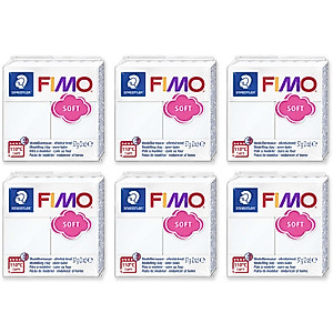 FIMO Soft Polymer Oven Bake Modelling Clay - 57g Blocks - Set of 6 - White