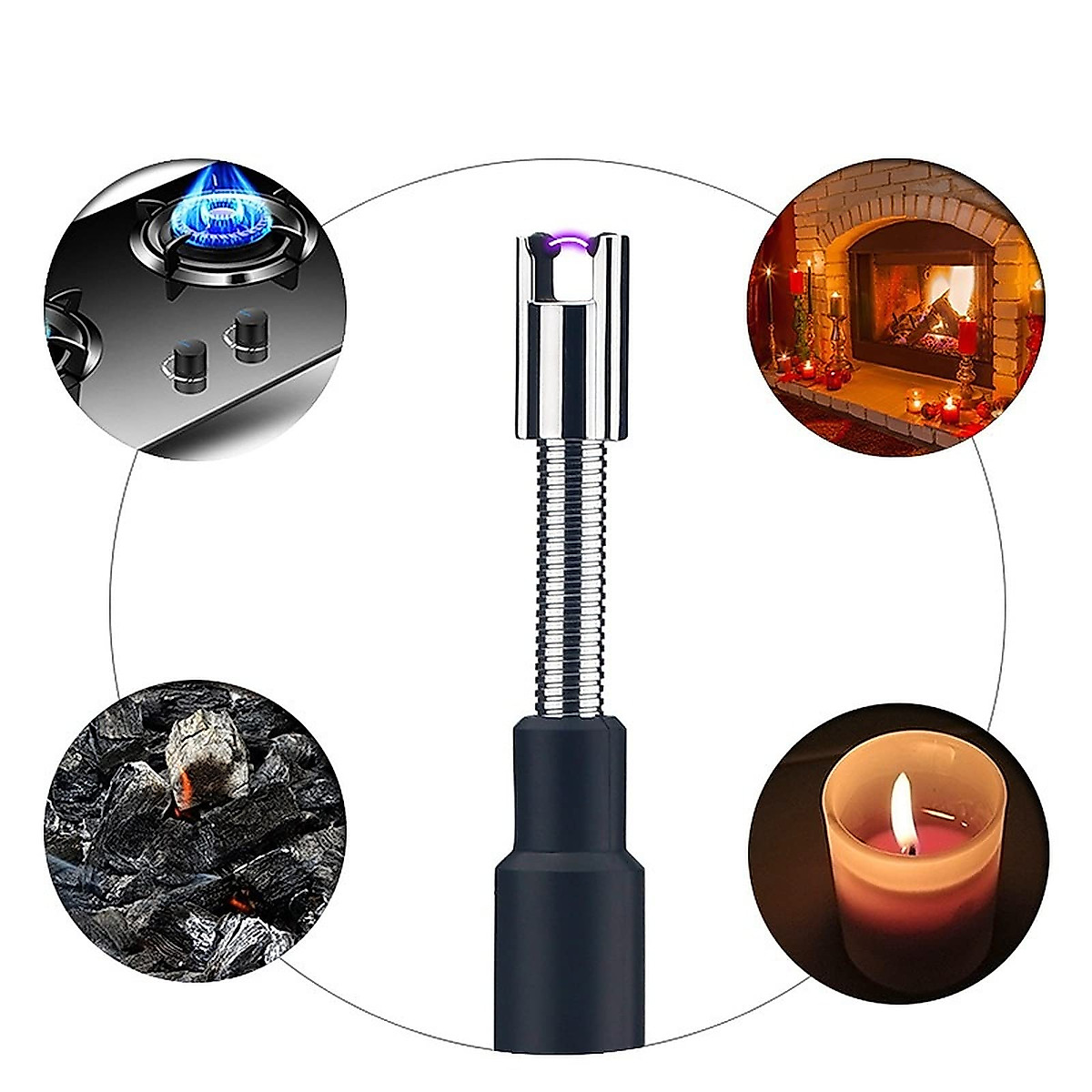 XTENDR ARCS V2 Extendable 2.5 Feet Arc Extra Long Flameless Fireplace Stove Electric Candle Lighter for Pilot Light, Grilling, Firepit, Kitchen, BBQ (Black)